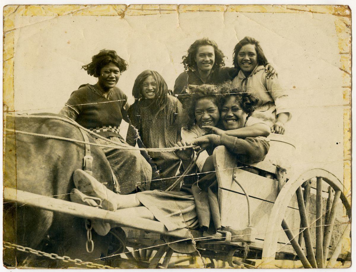 View, Women on Horse Cart, Ruatoki - Whakatāne Museum Collections ...